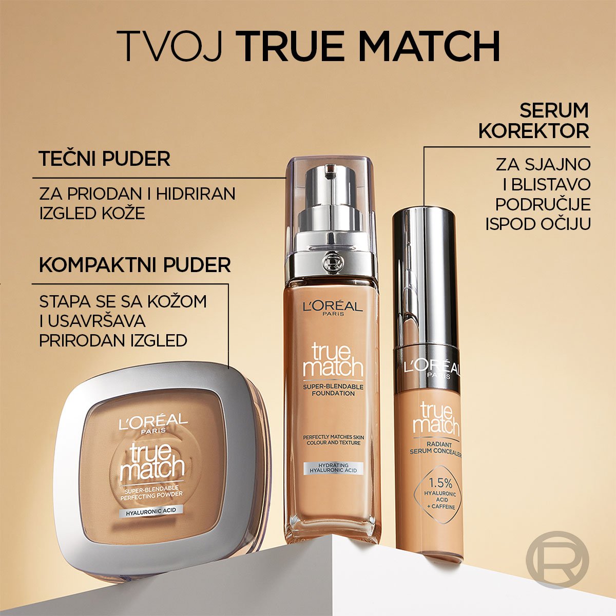 Loreal True Match puder sa hijaluronskom kiselinom | L'Oréal Paris